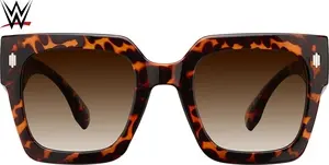 Zenni Oversized Square Sunglasses With Plastic Full Rim Frame - Tortoiseshell