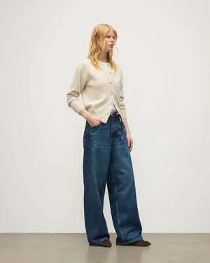 Johnstons Of Elgin Blyth Lambswool Cardigan - Natural