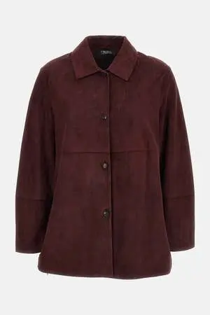 Max Mara S Max Mara Suede Leather Jacket Rosso