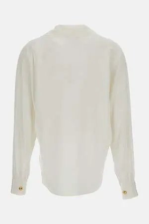 Max Mara Silk Crepe De Chine Polo Shirt - White