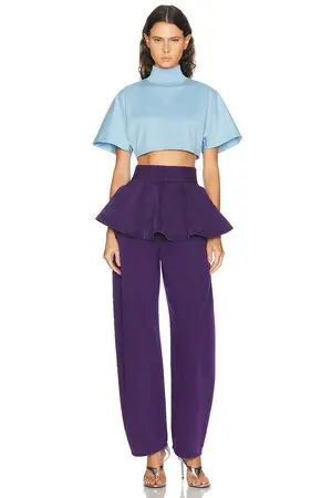 Alaïa Highneck Cropped T-shirt - Ciel