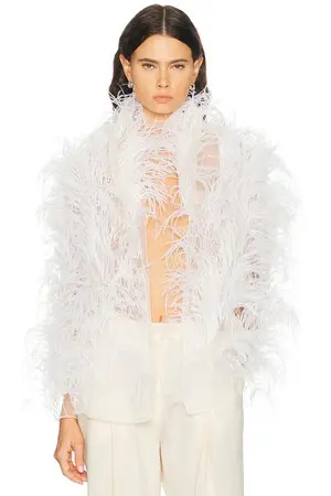Lapointe Marbled Feathers Jacket