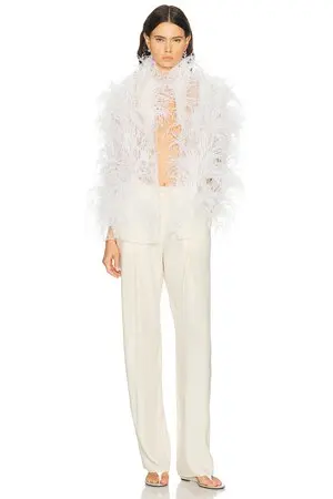 Lapointe Marbled Feathers Jacket