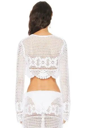 SKIMS Crochet Swim Cropped Cardigan