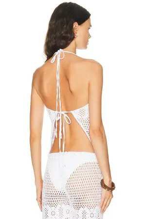 SKIMS Crochet Swim Cami Top Halterneck Knit
