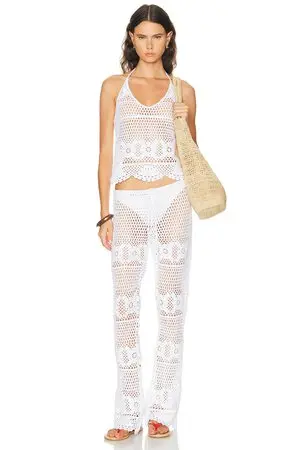 SKIMS Crochet Swim Cami Top Halterneck Knit