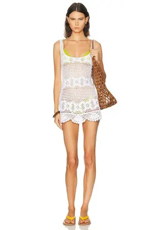 SKIMS Crochet Swim Tank Dress - Snow