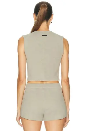 Fear Of God Rib Knit Crop Top In Grey