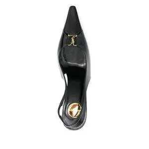Saint Laurent Leather Slingback High Heel Pumps - Black