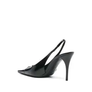 Saint Laurent Leather Slingback High Heel Pumps - Black