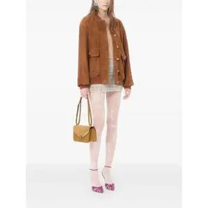 Valentino Garavani Suede Shoulder Bag With Rockstud Embellishments - Cream