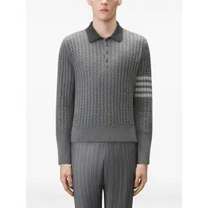 Thom Browne Grey Polo Shirts - Gray