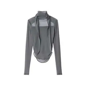 LEMAIRE High Neck Long Sleeve Top - Gray