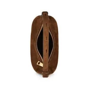 TOD'S Suede Shoulder Bag With Embossed Detailing - Brown