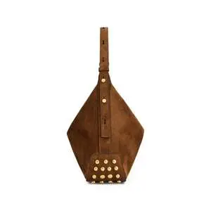 TOD'S Suede Shoulder Bag With Embossed Detailing - Brown