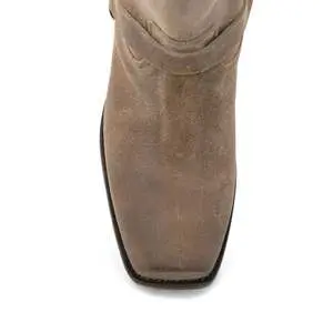 GOLDEN GOOSE Suede Square Toe Boots - Cream