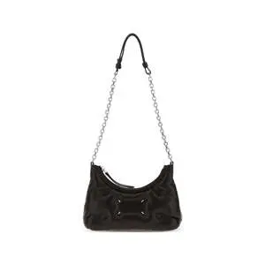 MAISON MARGIELA Padded Leather Shoulder Bag With Chain Strap - Black