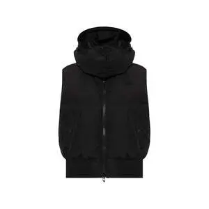 DIESEL® Padded Quilted Gilet With Drawstring Hood - Black