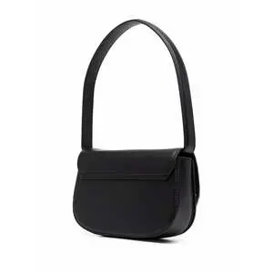 DIESEL® Leather Shoulder Bag With Logo Plaque