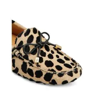TOD'S Pony Effect Leopard Print Loafers - Cream