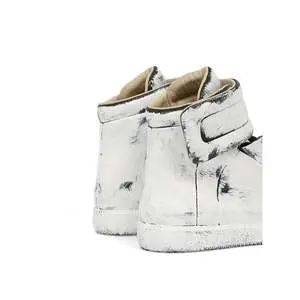 MAISON MARGIELA High Top Sneakers With Hook And Loop Fastening - White