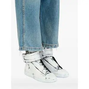 MAISON MARGIELA High Top Sneakers With Hook And Loop Fastening - White