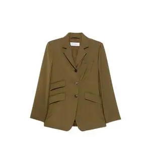 Max Mara Tailored Blazer With Notched Lapel - Green