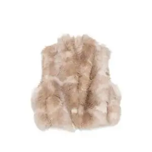 FORTE_FORTE Faux Fur Sleeveless Vest - Cream