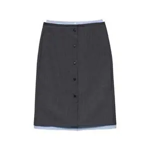 Prada Grey Layered Effect Pencil Skirt - Gray