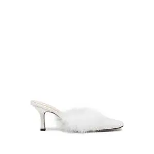 Women's White Feather Heels Shoes