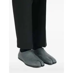 MAISON MARGIELA Grey Aged Leather Tabi Split Toe Loafers - Gray