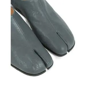MAISON MARGIELA Grey Aged Leather Tabi Split Toe Loafers - Gray