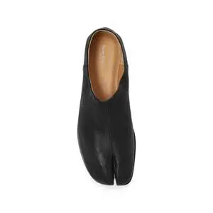 MAISON MARGIELA Leather Tabi Toe Slip-on Flat - Black