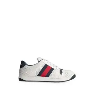 Gucci Low-top Trainers With Web-stripe Detail - White