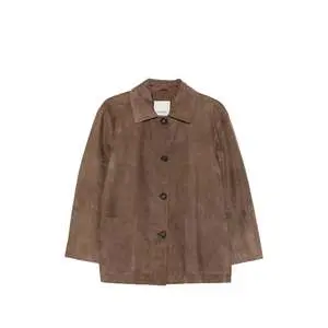 Max Mara Sueded Leather Jacket - Brown