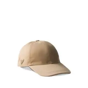 Prada Re-nylon Baseball Cap With Enameled Triangle Logo - Cream