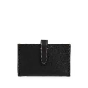 TOD'S T Timeless Plaque Leather Wallet - Black