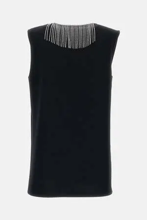 Sportmax Sleeveless Cady Top With Rhinestone
