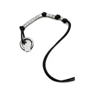 MAISON MARGIELA Leather Silver-tone Letter Bead Keyring - Black