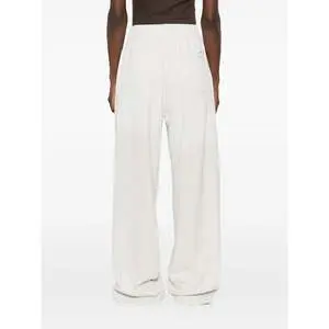 Prada Wide Leg Cotton Trousers - Gray