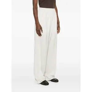 Prada Wide Leg Cotton Trousers - Gray