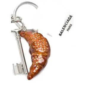Balenciaga Crystal-embellished Croissant Charm Keychain - White