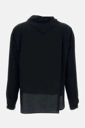 Max Mara Silk Shirt With Integrated Scarf Detail - Multicolor