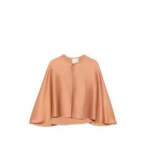 FORTE_FORTE Cropped Cape Jacket With Flared Sleeves - Cream