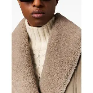 Stella McCartney Faux Shearling Trim Bomber Jacket - Cream