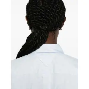 Prada Cotton Twist-detail Collar Shirt - Blue