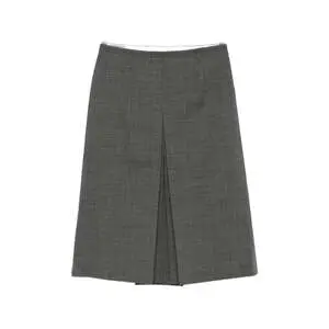 Prada Grey Skirts Pleated Skirts - Gray