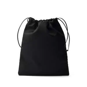 Prada Re-nylon Wish Pouch With Leather Detailing - Black