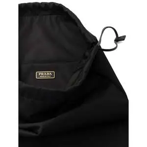 Prada Re-nylon Wish Pouch With Leather Detailing - Black