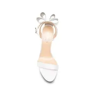 Mach & Mach Embellished Bow Stiletto Sandals - White